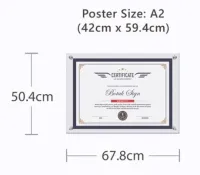 acrylic wall mount poster frame A2 size with spacer - Library Supplies ...