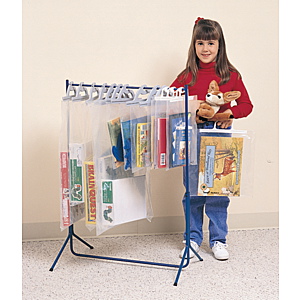 Big books hanging bags floor display rack - Library Supplies Singapore
